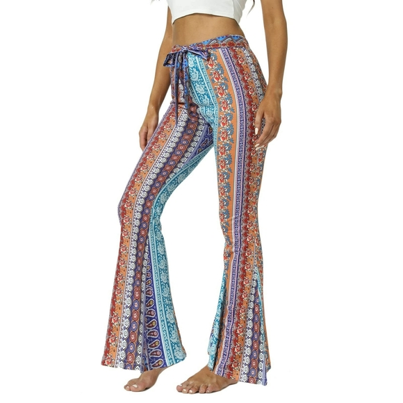 Pants & Jumpsuits | Pattern Flare Boho Bell Bottom High Waisted 7s ...